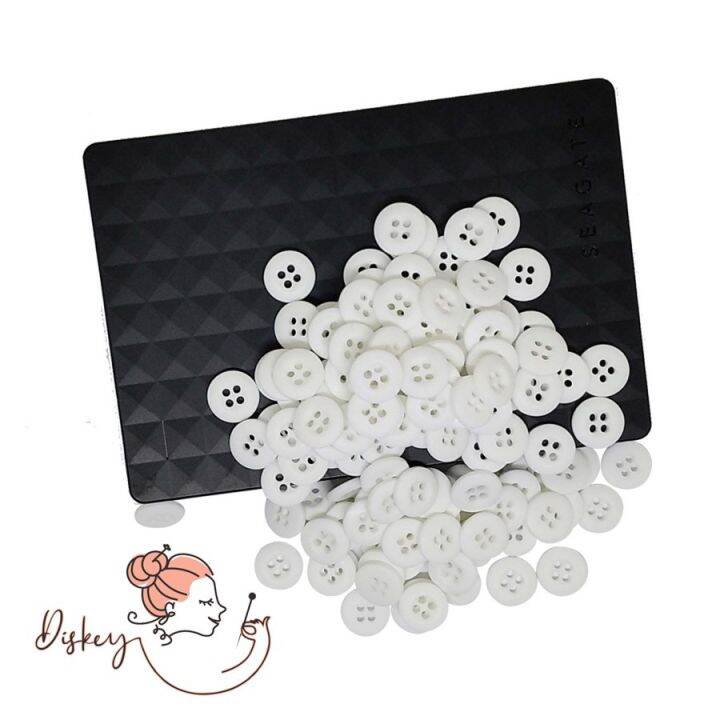 144 BUAH KANCING KEMEJA KANCING BAJU 11,6 MM SERI WARNA PUTIH, WARNA ...