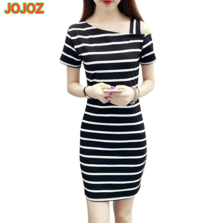 JOJOZ เสื้อชุดกระโปรงสวมหัวแฟชั่นสำหรับผู้หญิงดีไซน์เพรียวบางพิมพ์ลาย ...