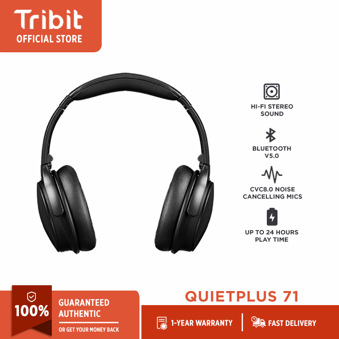 Tribit QuietPlus 71 ANC Headphones Active Noise Cancelling, Wireless ...