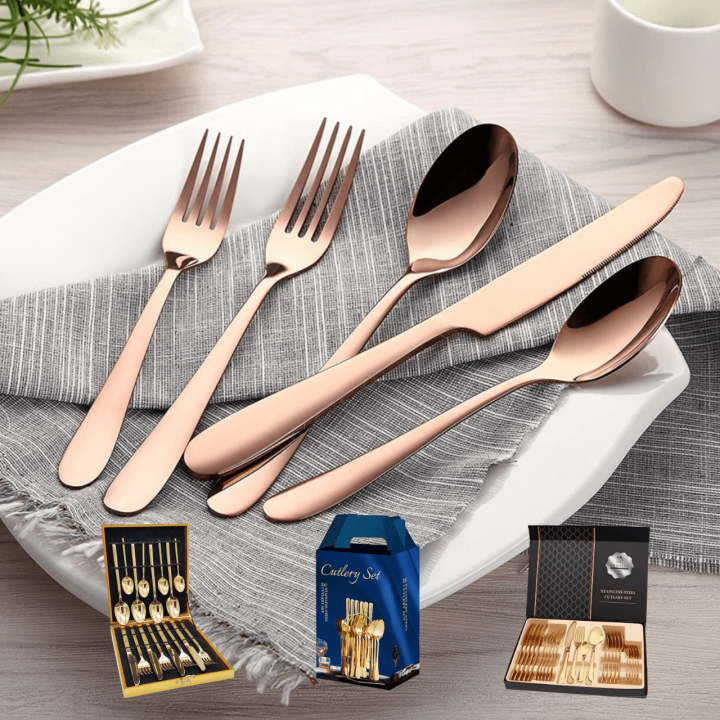 (RACK OR PREMIUM BOX) Senorita Stainless Steel Cutlery Set with Rack ...