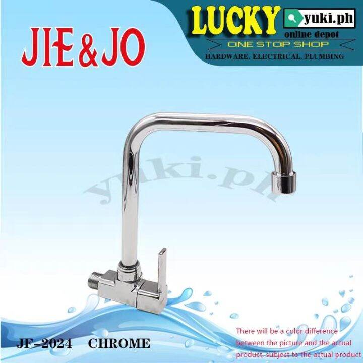 JIE&JO JF-2024 CHROME PLATED KITCHEN FAUCET WALL TYPE | Lazada PH
