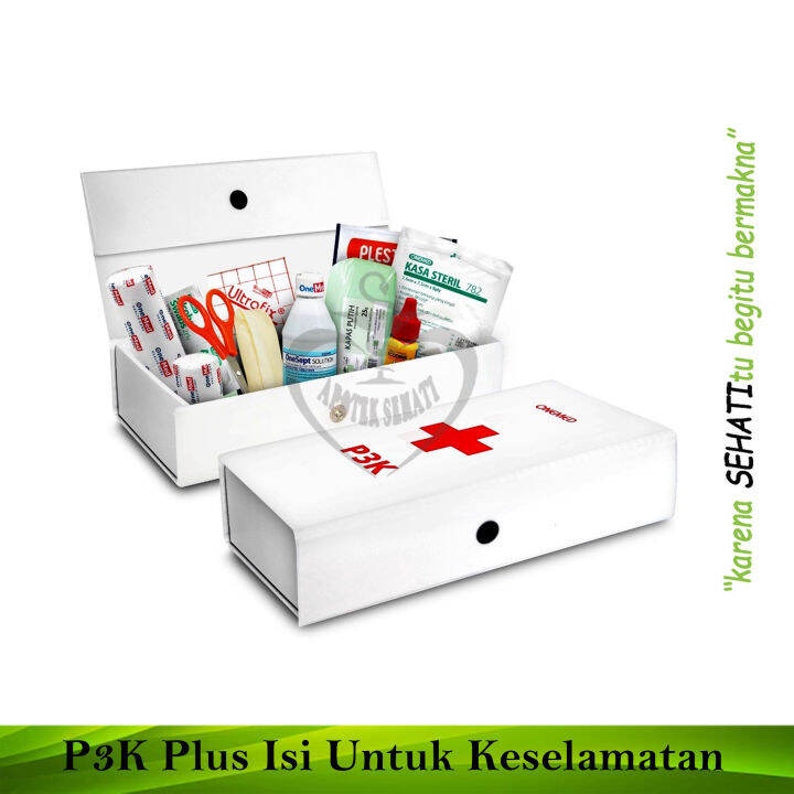Onemed Kotak P3K Plus Isi Kotak Penyimpanan Obat Darurat | Lazada Indonesia