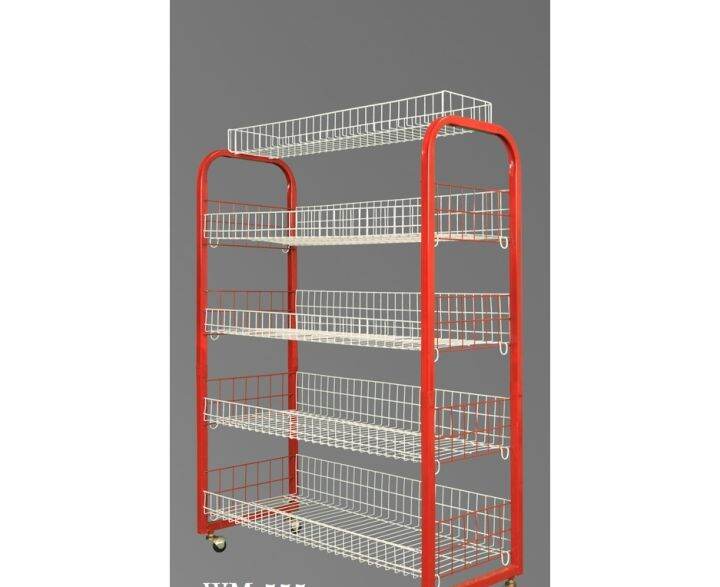 *WM-555*~Ready Stock~5 TiersHeavy duty Display Rack w/roller / Storage ...