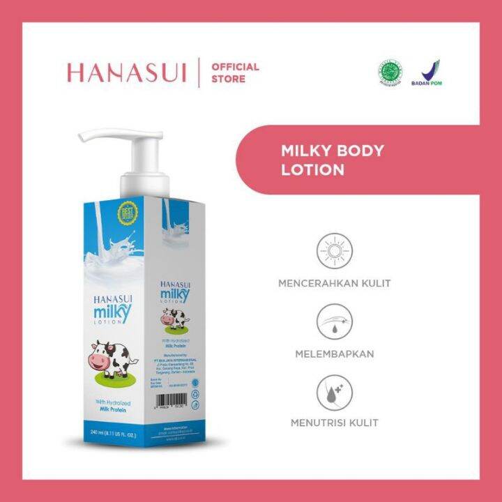 HANASUI Milk Milky Hand Body Lotion 240ml | Lazada Indonesia