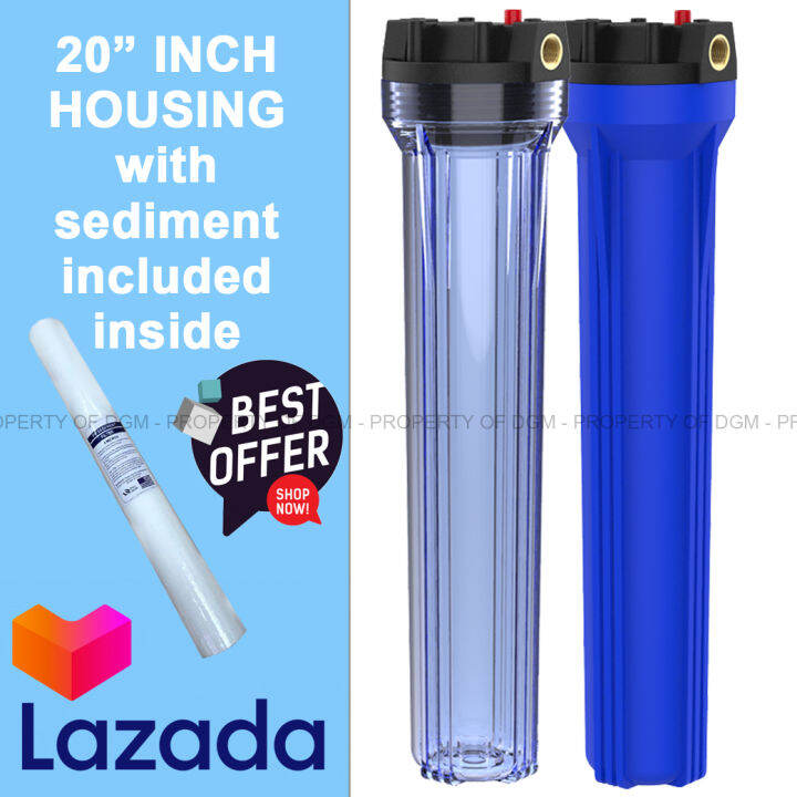 Slim Housing 20" inches Complete Set with bracket (Sediment Filter ...