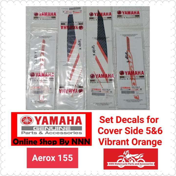 SET DECALS/STICKER FOR COVER SIDE 5&6 VIBRANT ORANGE AEROX V1 YAMAHA ...