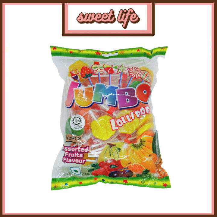 40'S JUMBO LOLLIPOP ASSORTED FRUITS FLAVOUR COLORFUL HARD CANDY SWEETS ...