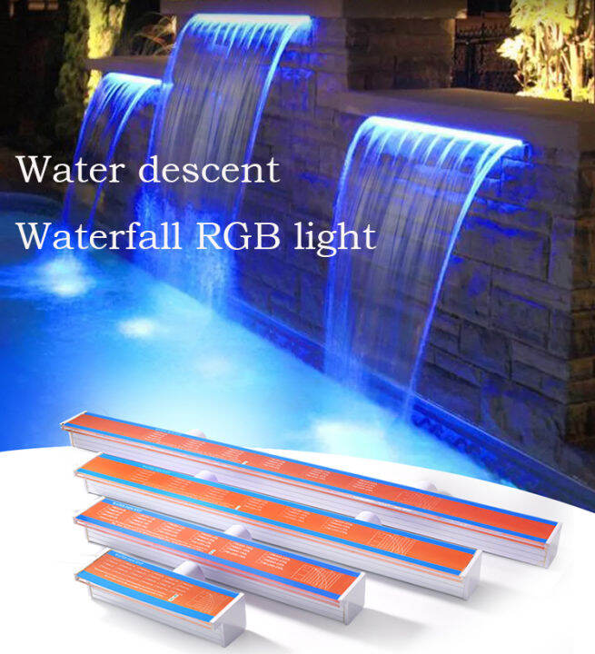 Pool Water Descent Spillway Waterfall SPAS fountain Swimming pool light ...