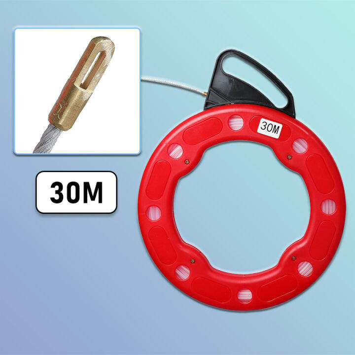30 Meters Cable Puller Fiberglass Fish Tape Reel Puller Conductive Wire ...