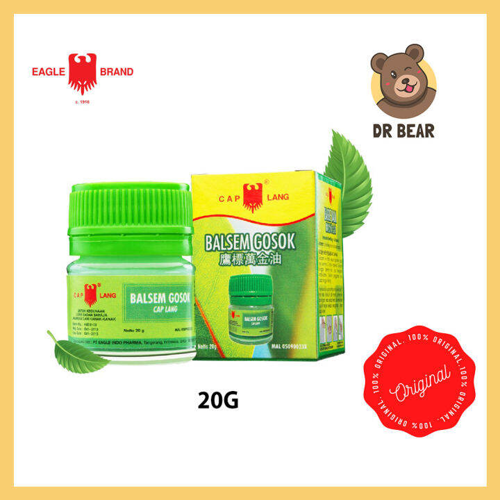 Eagle Brand Eagle Balm 鹰标万金油 Cap Lang Balsem Gosok 20g | Lazada