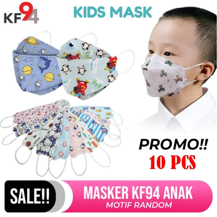 BARU Masker KF94 Anak 4 Ply & KN95 Anak 4 Ply isi 10PCS Perpak Premium ...