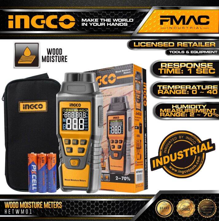 INGCO Wood Moisture Meters HETWM01 FMAC⭐⭐⭐⭐⭐ | Lazada PH