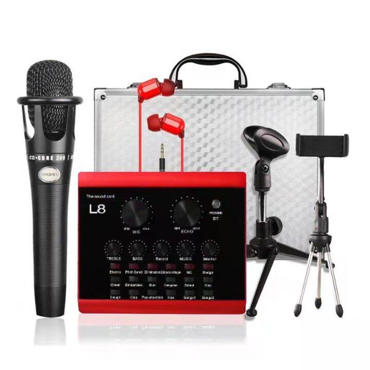 Original V8/L8 Audio USB Headset Microphone Webcast Live Sound Card W ...