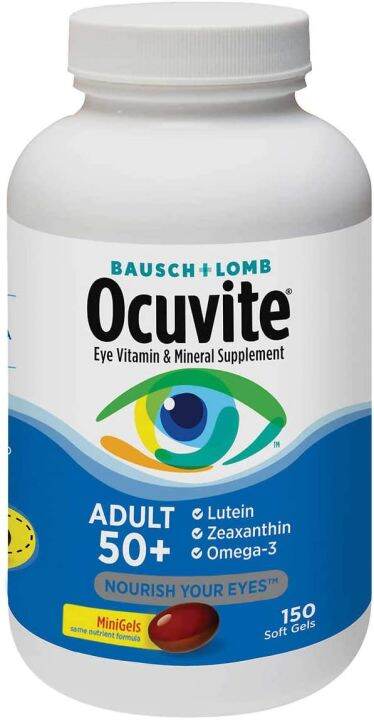 Ocuvite Eye Vitamin & Mineral Supplement for Adult 50+ Contains Lutein ...