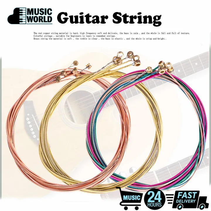 Guitar String Rainbow Color / Gold / Rose Acoustic Guitar Strings For ...