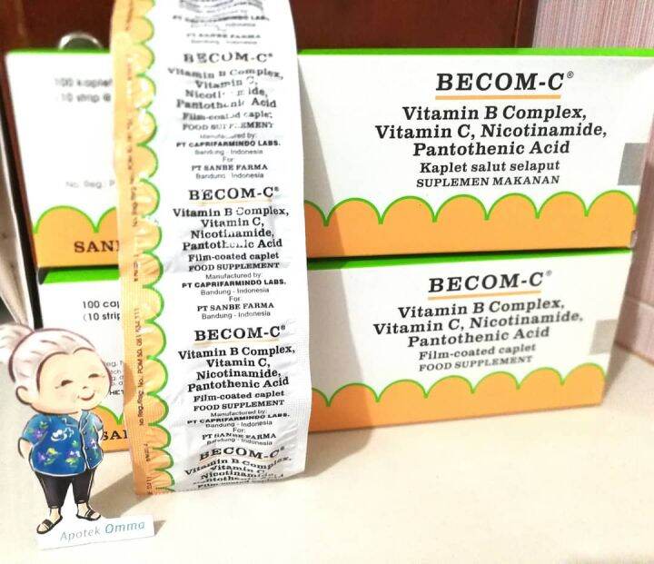 VITAMIN BECOM C - MULTIVITAMIN TABLET LENGKAP - MENGANDUNG VIT C 500mg ...