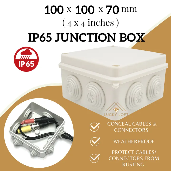IP65 100x100x70mm Weatherproof Junction Box for Indoor/Outdoor CCTV ...