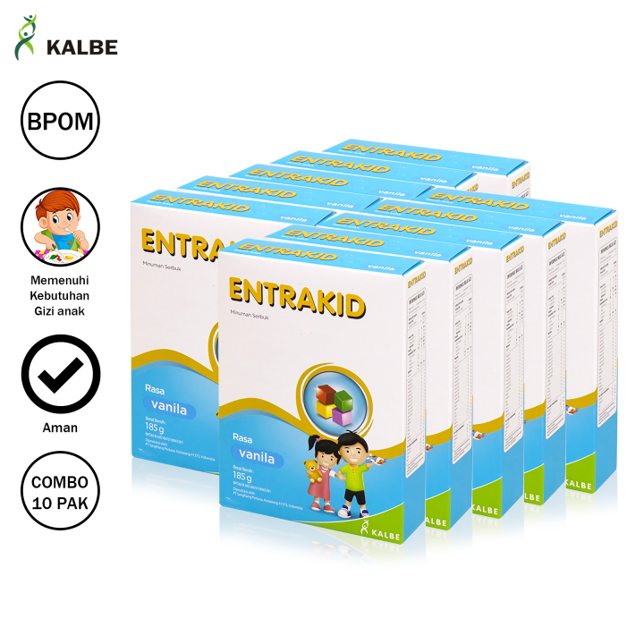KALBE Entrakid Vanila Susu Kesehatan COMBO 10 Pack Minuman Untuk Anak ...