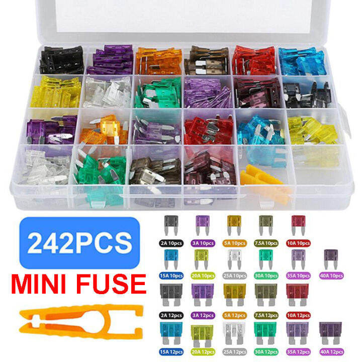 242PCS fuse board box small car fuse home store mini fuse insert ...