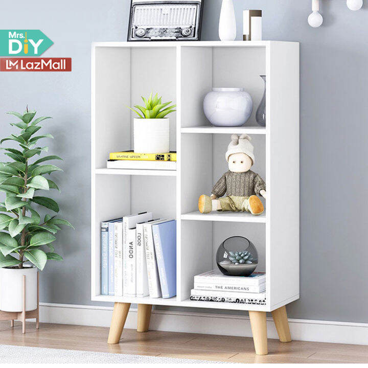 MRS.DIY ชั้นวางของ ชั้นไม้ ชั้นวางของอเนกประสงค์ ตู้โชว์ (เนื้อไม้MDF ...