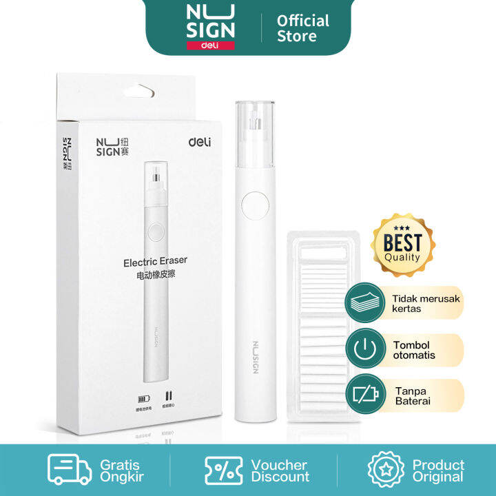 Deli Nusign Electric Eraser / Penghapus Elektrik Tanpa Baterai Dengan ...