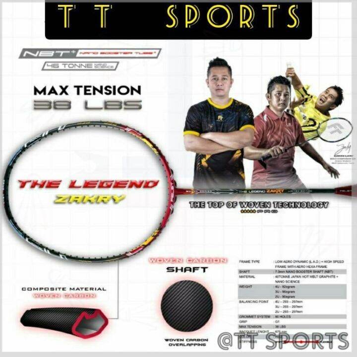 FELET ORIGINAL(Unstrung)The Legend Zakry V2 Badminton Racket 3U/4U MAX ...