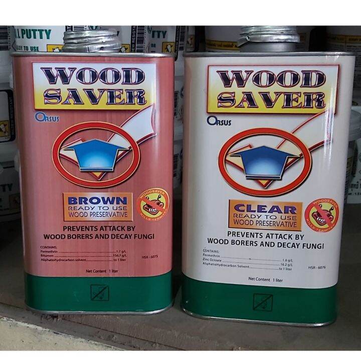 Wood Saver by Orsus Wood Preservatives Clear/Brown Liter Anti Anay ...