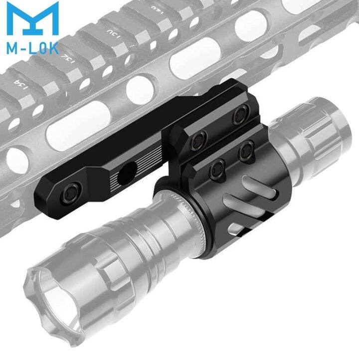 Offset Flashlight Mount M-Lok Tactical Flashlight Bracket Clip Holder ...