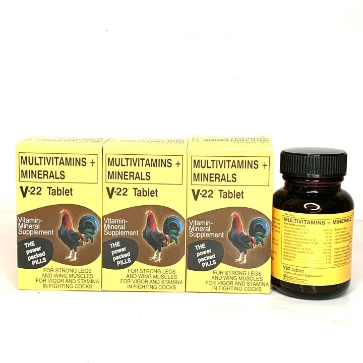 [FCR AGRIVET] 3pcs V-22 (100 Tablet) Vitamins Gamefowl / Para sa Manok ...