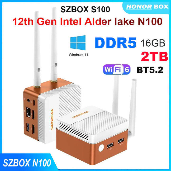 SZBOX S100 12th Gen Intel Alder lake N100 Mini PC Windows 11 DDR5 16GB ...