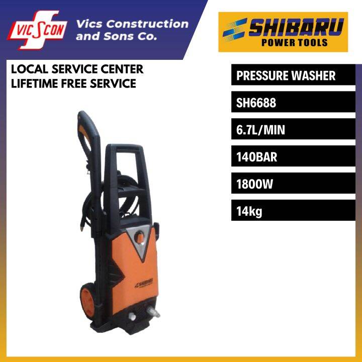 Shibaru SH6688 1800W 140BAR Pressure Washer | Lazada PH