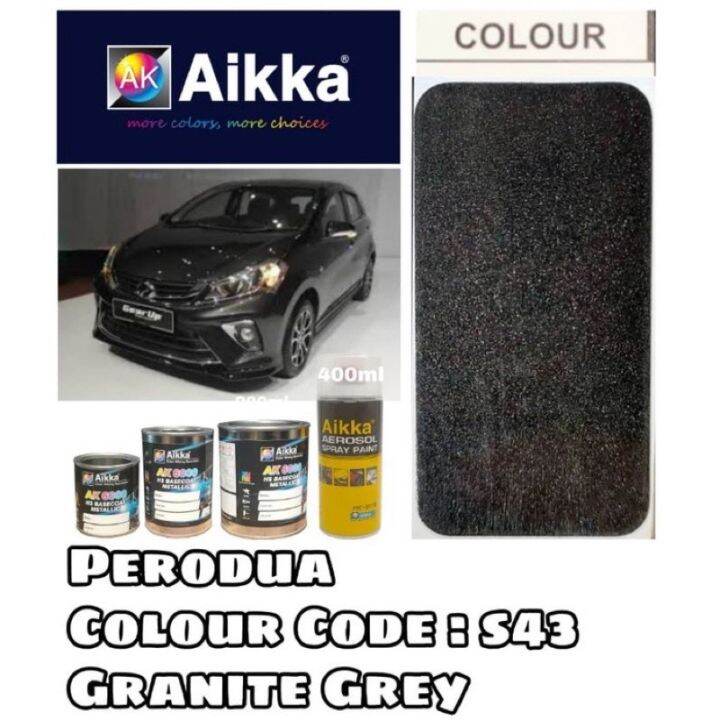 AIKKA PERODUA MYVI S43 GRANITE GREY AUTOMOTIVE 2K CAR PAINT | Lazada