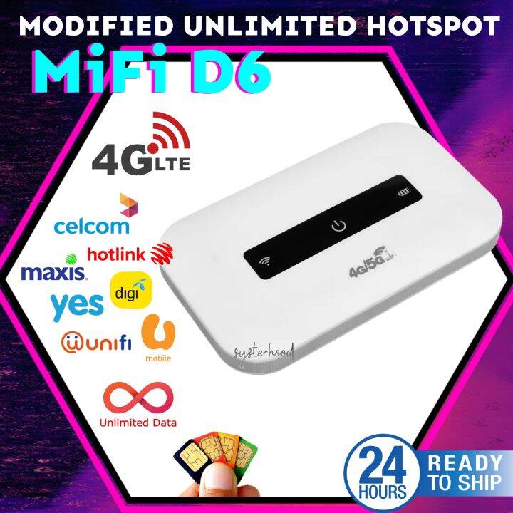MOD D6 Pocket WiFi Unlimited 4G LTE MiFi 150Mbps Hotspot Pocket Modem ...