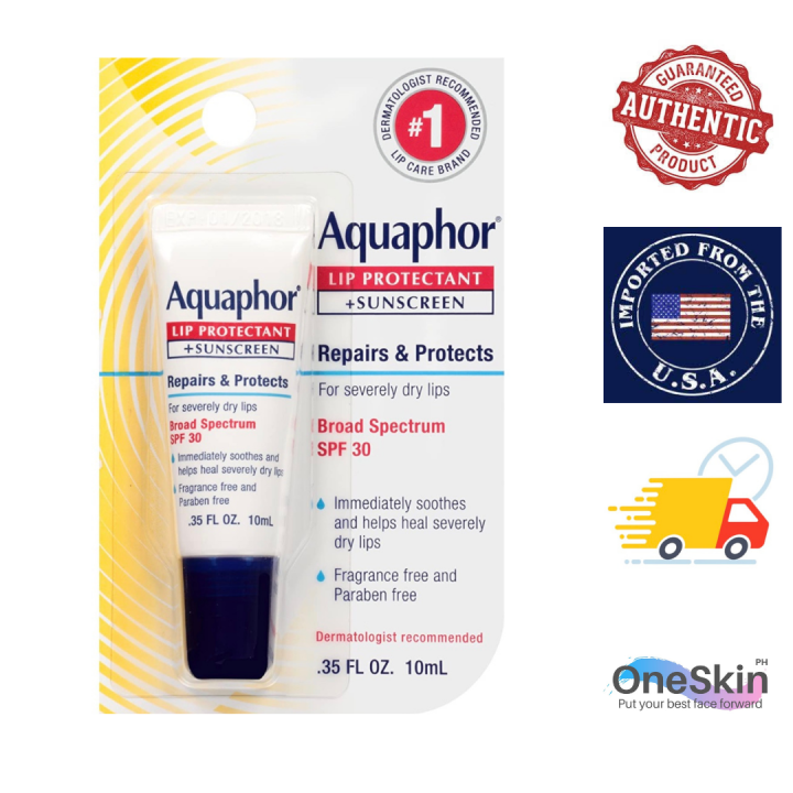Aquaphor Lip Protectant and Sunscreen Ointment - Broad Spectrum SPF 30 ...