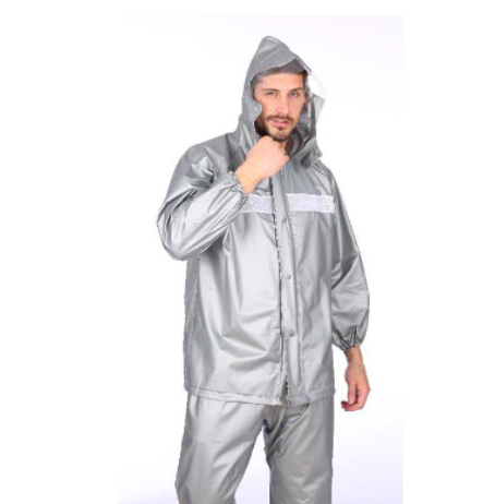 #922 GRAY/GREEN Titanium Raincoat Rubberized Makapal Kapote Popular ...
