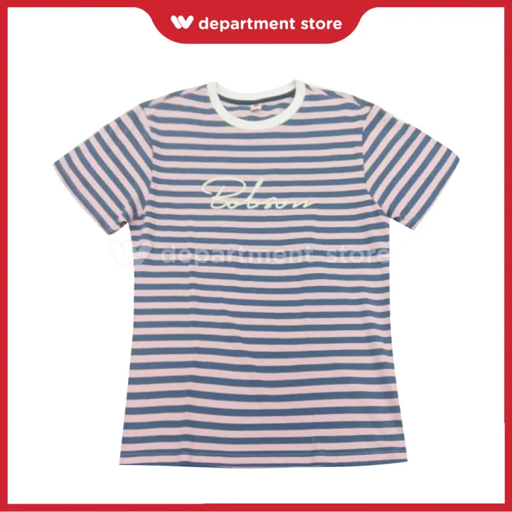 BOBSON by Rodeo Drive 100% Authentic Mens Stripes Logo T-Shirt Blue ...
