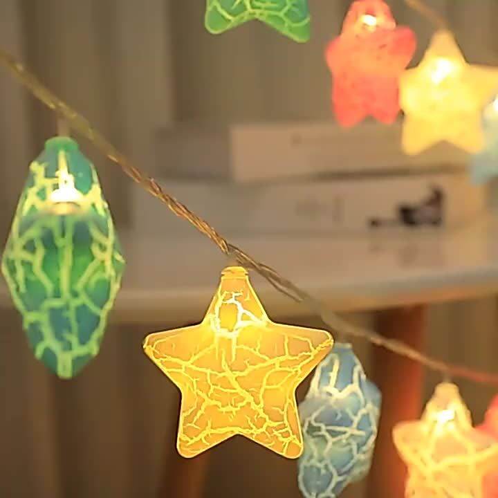 LED ดาว S Tring นางฟ้าไฟโคมไฟคริสต์มาสสวนวันหยุดงานแต่งงานพวงมาลัยตก ...