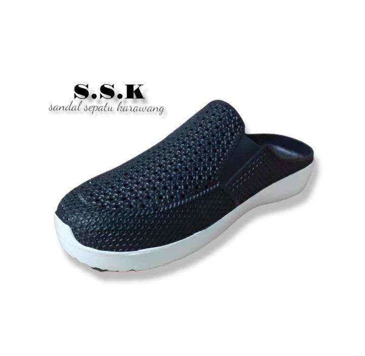 Sepatu selop karet pria dewasa kekinian / sendal kodok / sandal baim ...