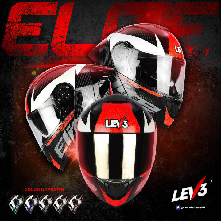 Lev3® Modular Dual Visor BJ-5730 ELITE Motorcycle Helmet | Lazada PH