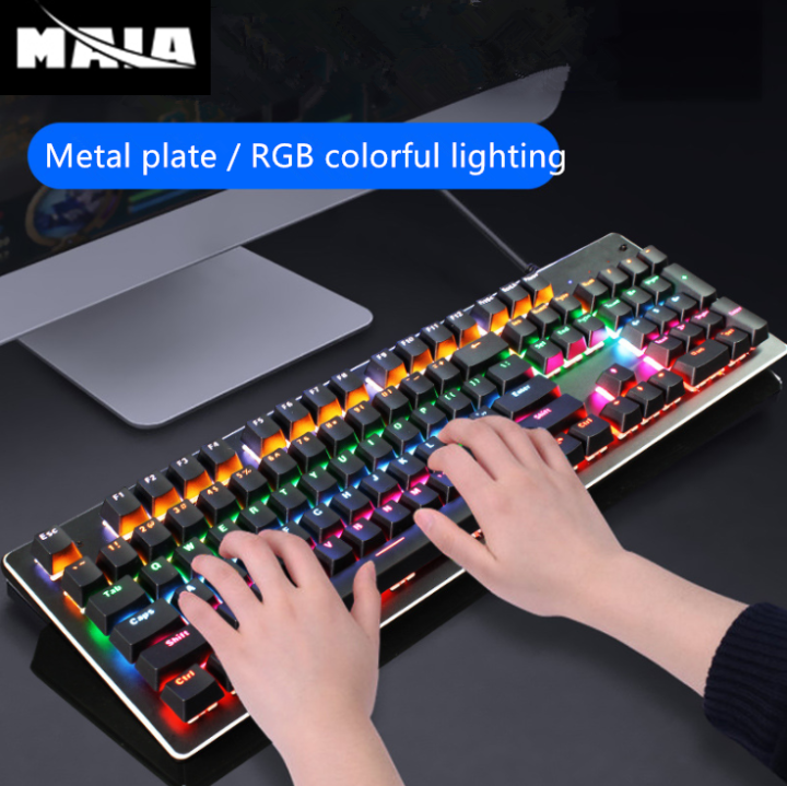 MAIA KB-100 104-key mechanical gaming keyboard RGB LED backlit wired ...