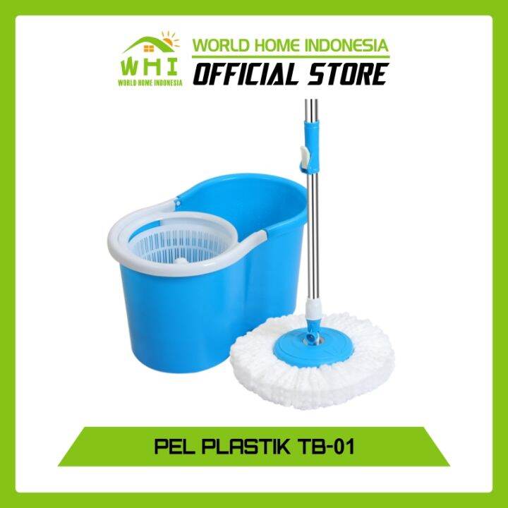 Spin Mop Alat Pel Putar Otomatis + Ember Plastik Tanpa Pakai Tangan ...