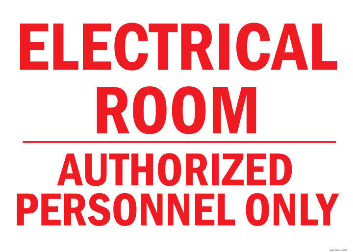 Electrical Room Signs Electrical Room Vinyl Sticker Size: 14"W x 10"H ...