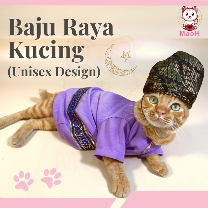 MaoH Baju Raya Kucing 2023 (Ready Stock) Unisex Cat Clothes Melayu ...