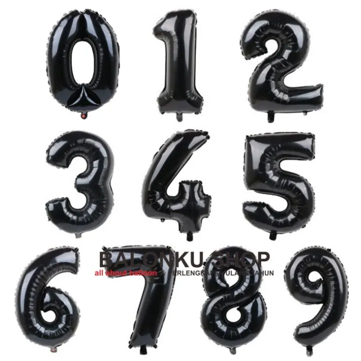 Balon Foil Angka Jumbo Hitam 80 Cm / Balon Angka Jumbo 80cm | Lazada ...