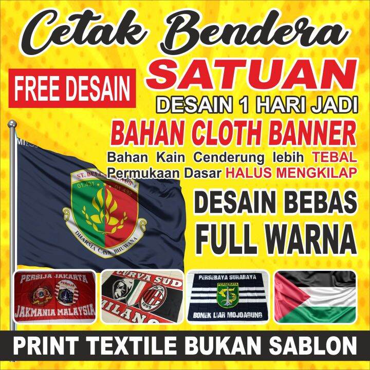 Cetak Bendera Komunitas Ormas Supporter Custom Satuan Cetak Bendera ...