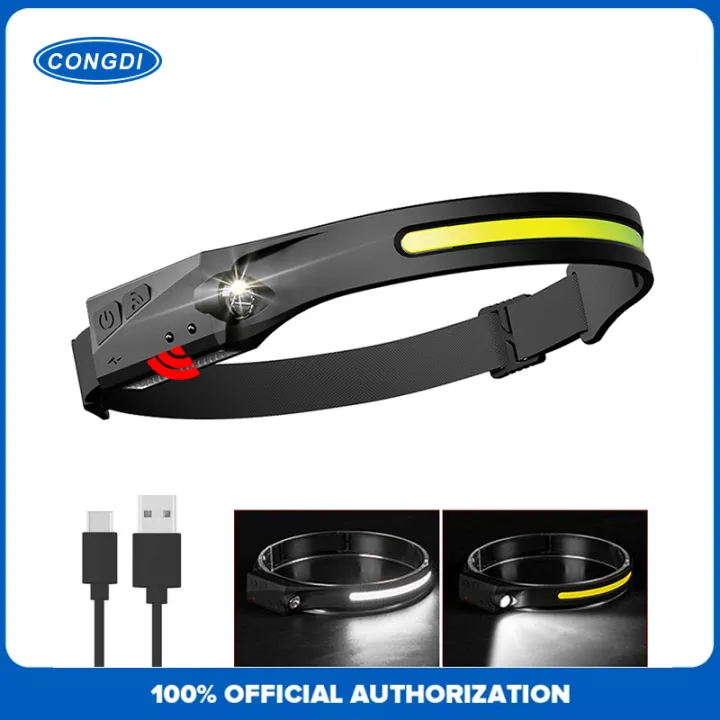 CONGDI LED Headlamp Sensor Induction Headlight Flashlight USB ...