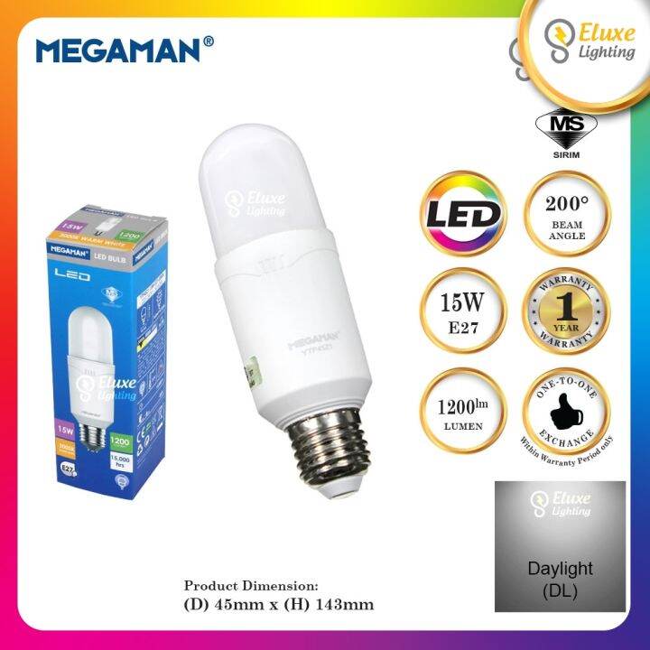 MEGAMAN 10W/15W E27 LED STICK BULB | Lazada