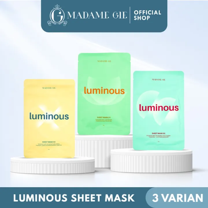 Madame Gie Luminous Sheet Mask - Skincare Masker Wajah | Sheetmask ...