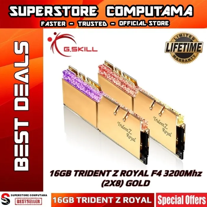 RAM G.Skill Trident Z Royal DDR4 16GB 3200Mhz -F4-3200C16D-16GTRG ...