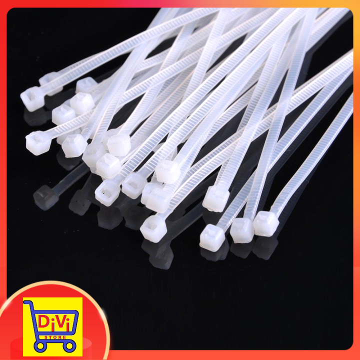 DIVI STORE Cable Tie 50pcs 5x100/5x150/5x250/5x300/5x400 White Nylon ...